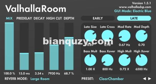 多功能的真实立体声算法混响 - Valhalla DSP ValhallaRoom v1.5.1 / v1.6.3 [WiN, MacOSX ...